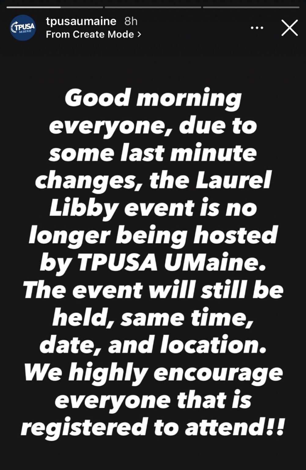 TPUSA UMaine explains why posts related to Laurel Libby event were ...